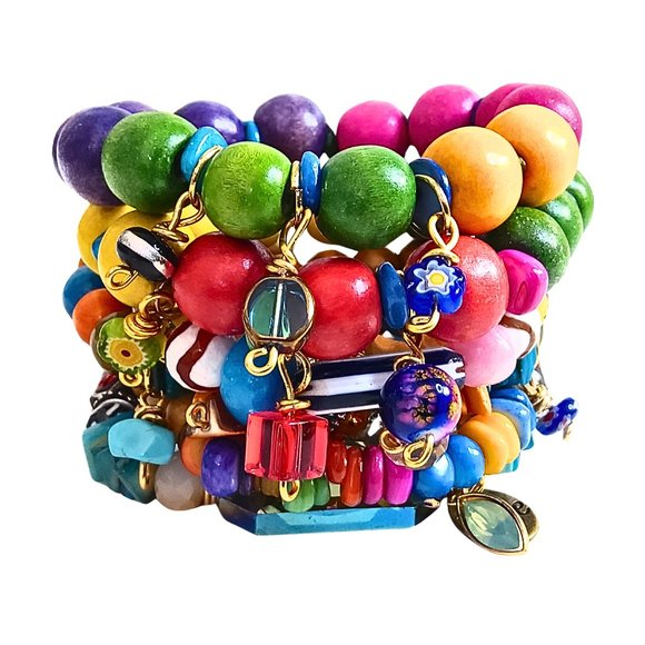 Jewelry By BDK | Jewelry | Handmade Bohemian Multicolor Colorful Stack ...